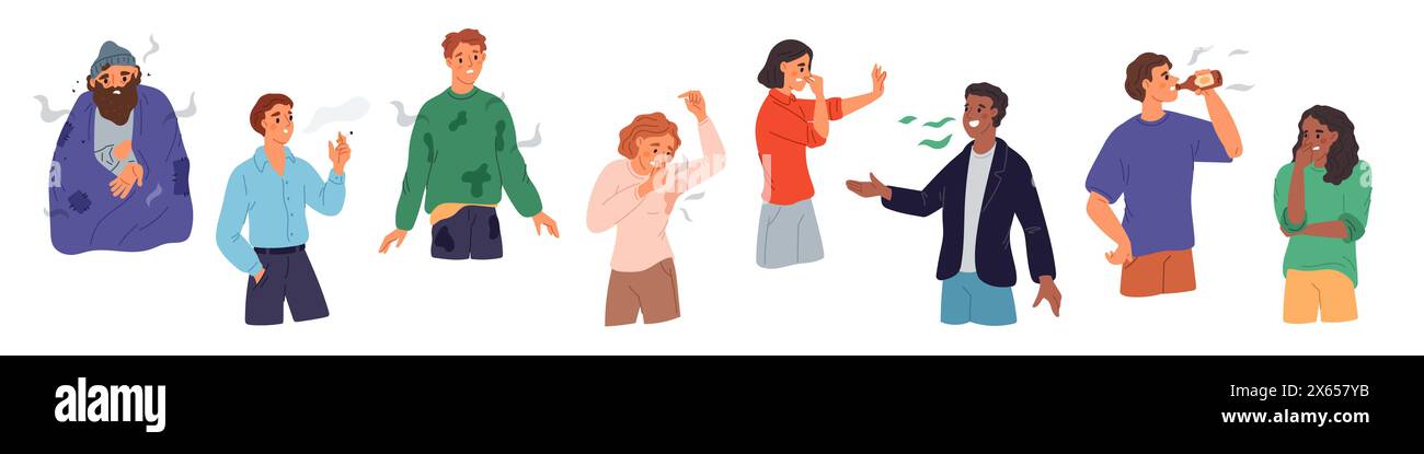 Woman sniffing man body Stock Vector Images - Alamy