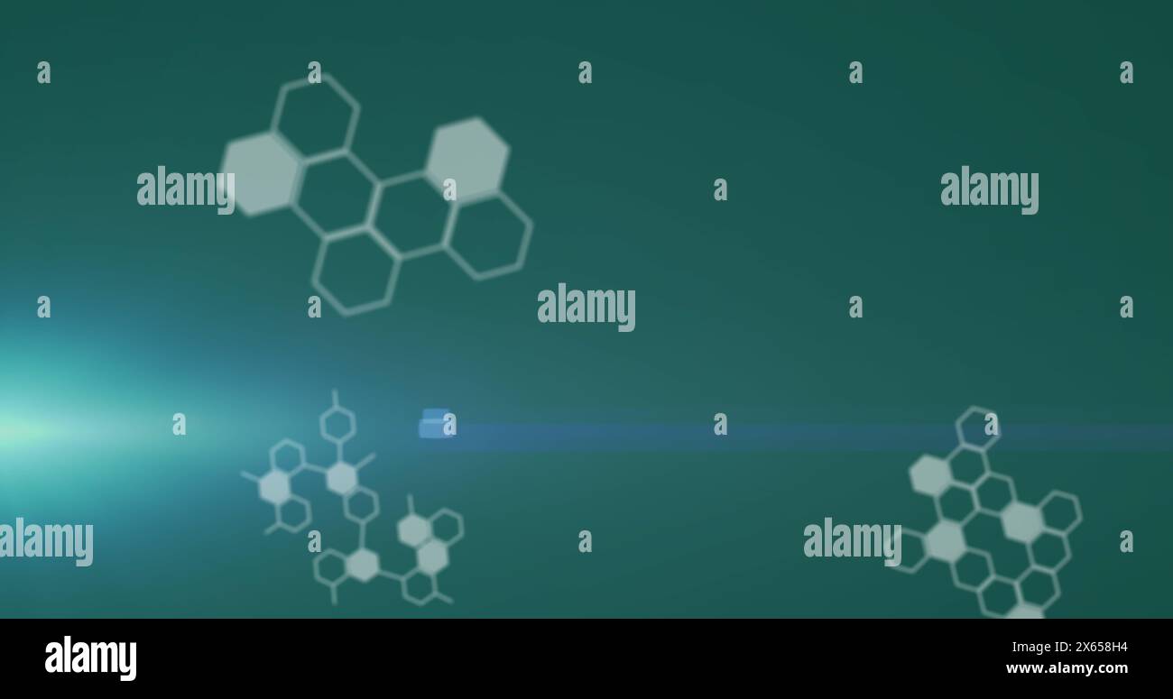 Digital animation multiple hexagonal shapes hi-res stock photography ...
