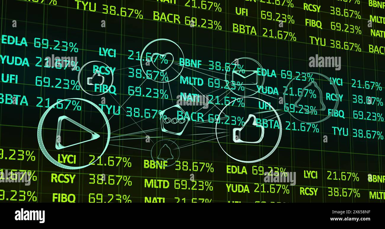 Network connection icons data processing hi-res stock photography and ...