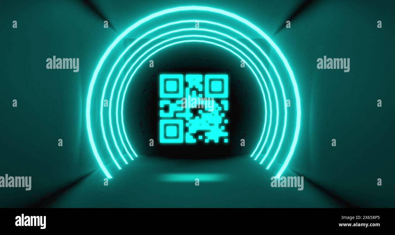 Image of gr code with circles in tunnel Stock Photo - Alamy