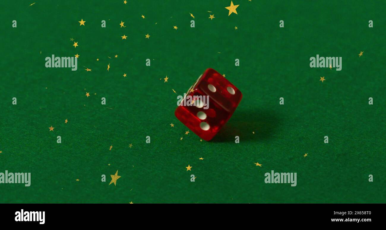 Image of stars falling over dice Stock Photo - Alamy