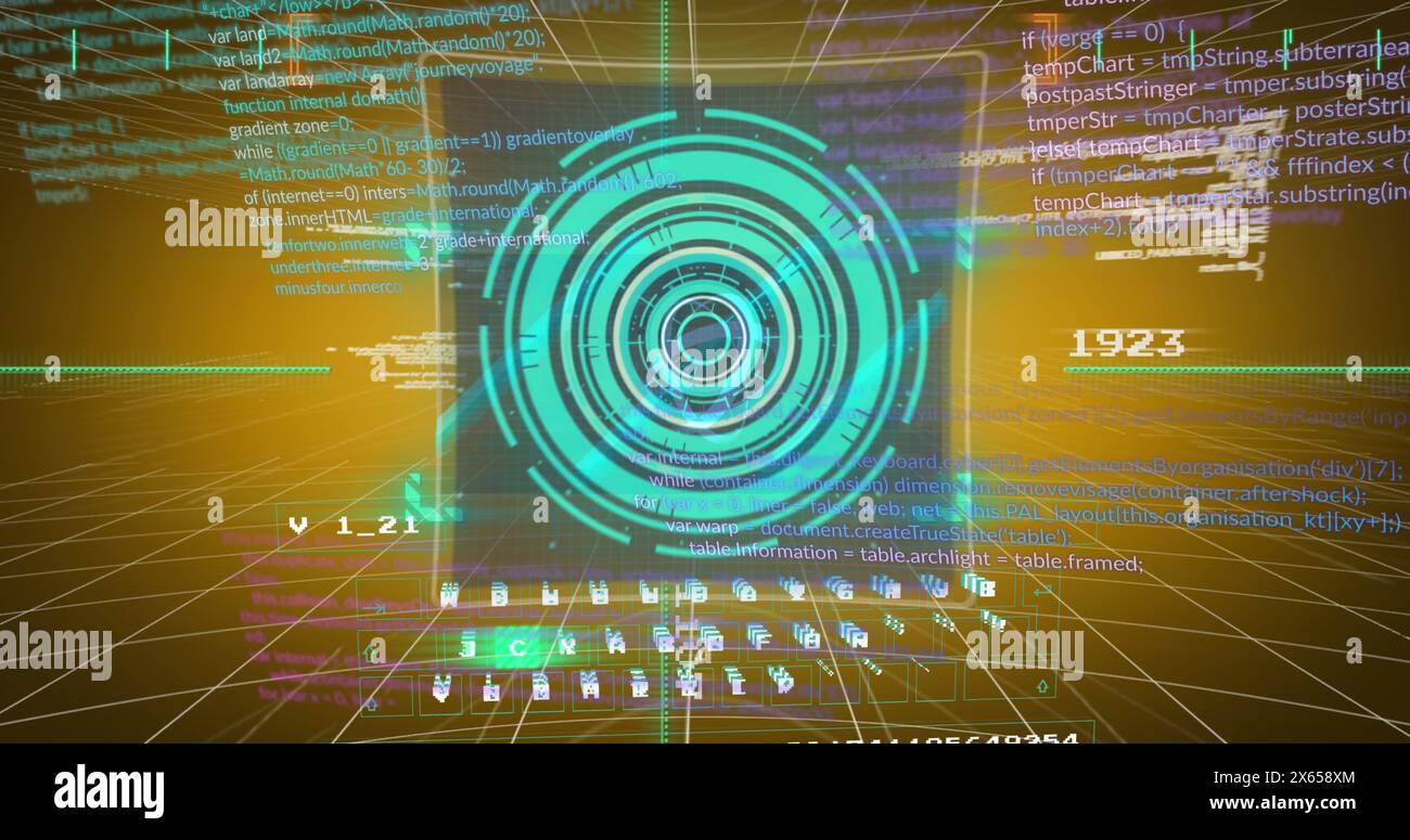 The image features a image of text, scope scanning and data processing on screens Stock Photo ...