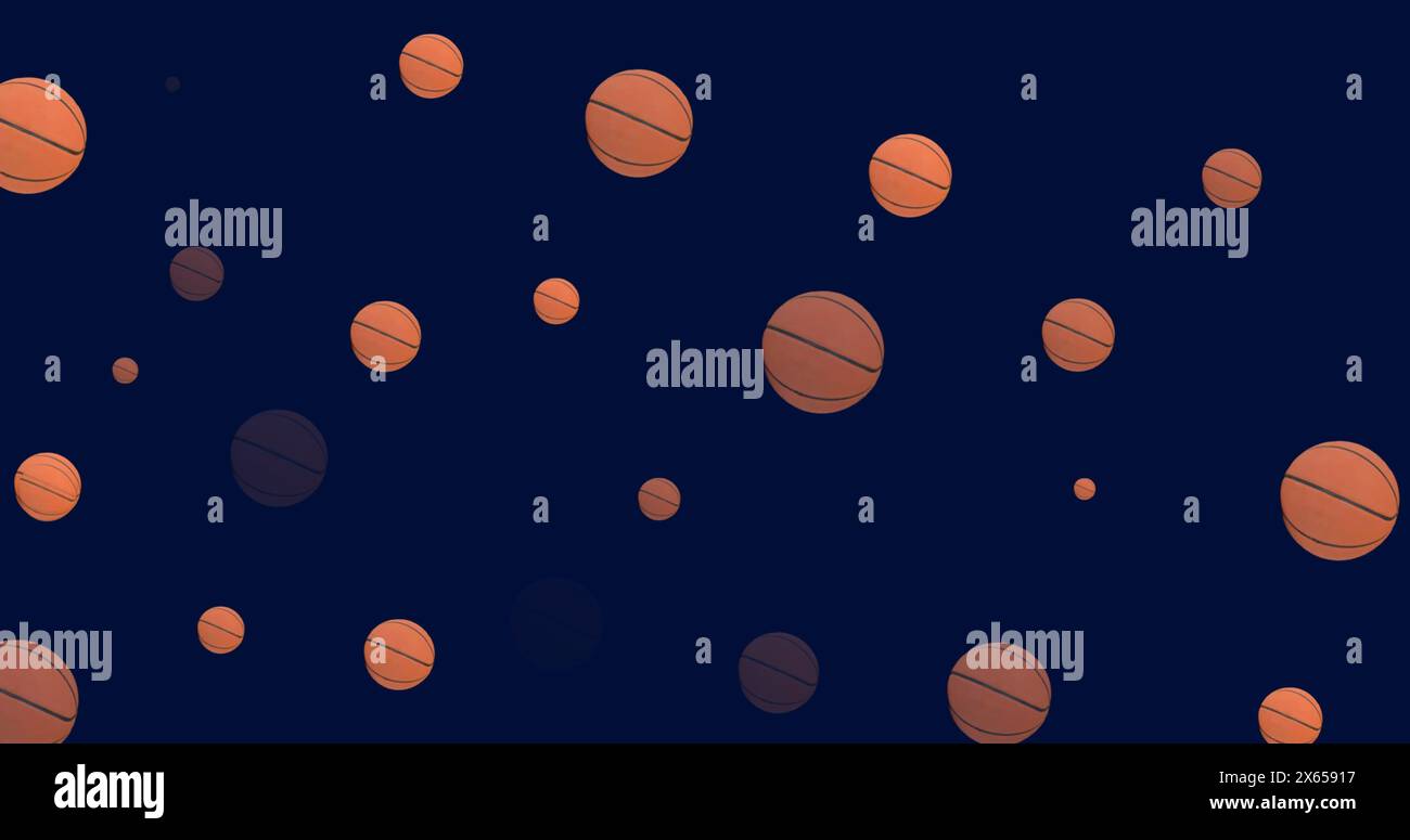 Animation multiple basketballs on blue hi-res stock photography and ...