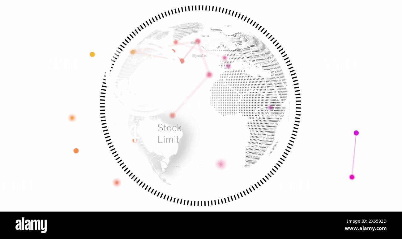 Spinning globe over world map Cut Out Stock Images & Pictures - Alamy