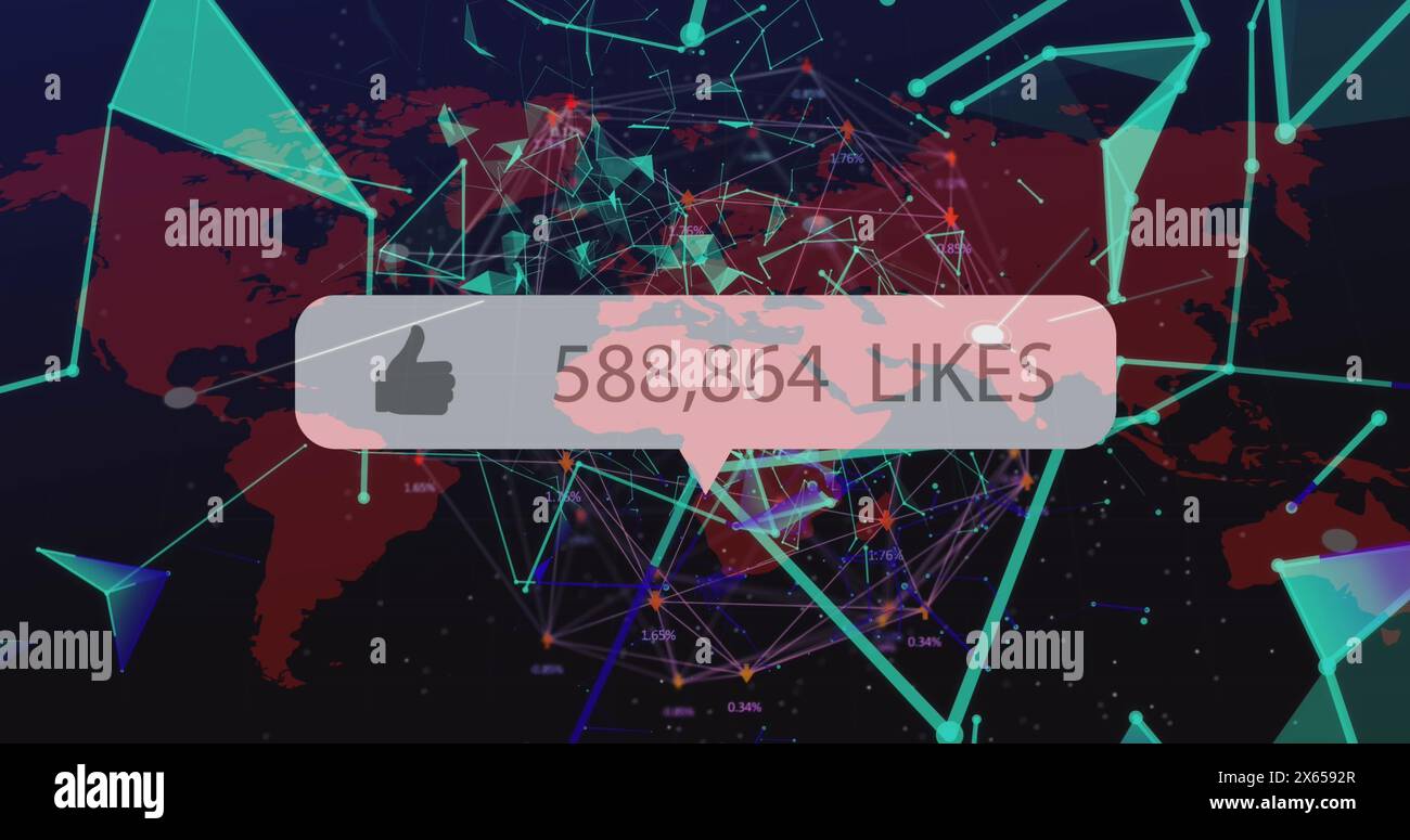 Plexus networks against world map hi-res stock photography and images - Alamy