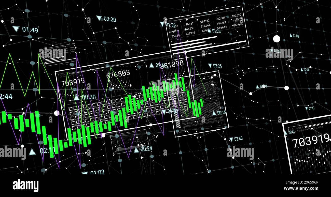 Animation data processing green graph hi-res stock photography and ...