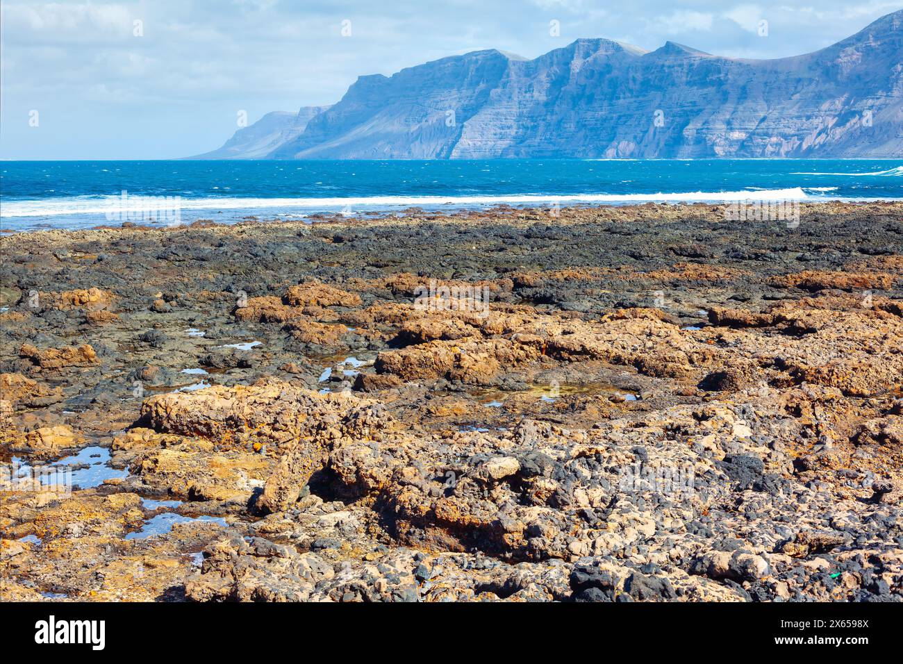 Beautiful Ocean Coast with Volcanic Landscape. Typical Canary Islands ...