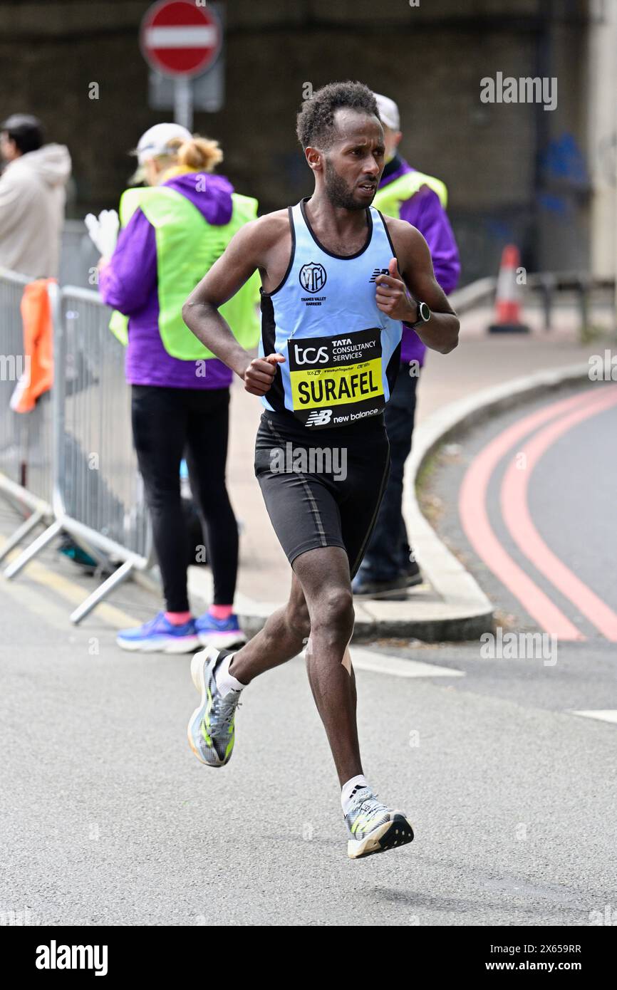 Paulos Surafel, GBR, elite men's competitor, 2024 London Marathon ...