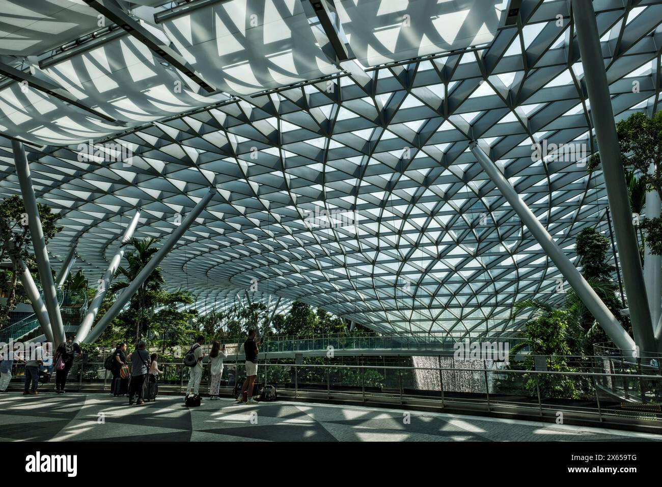 The Rain Vortex, indoor waterfall, Jewel Changi airport, Singapore ...
