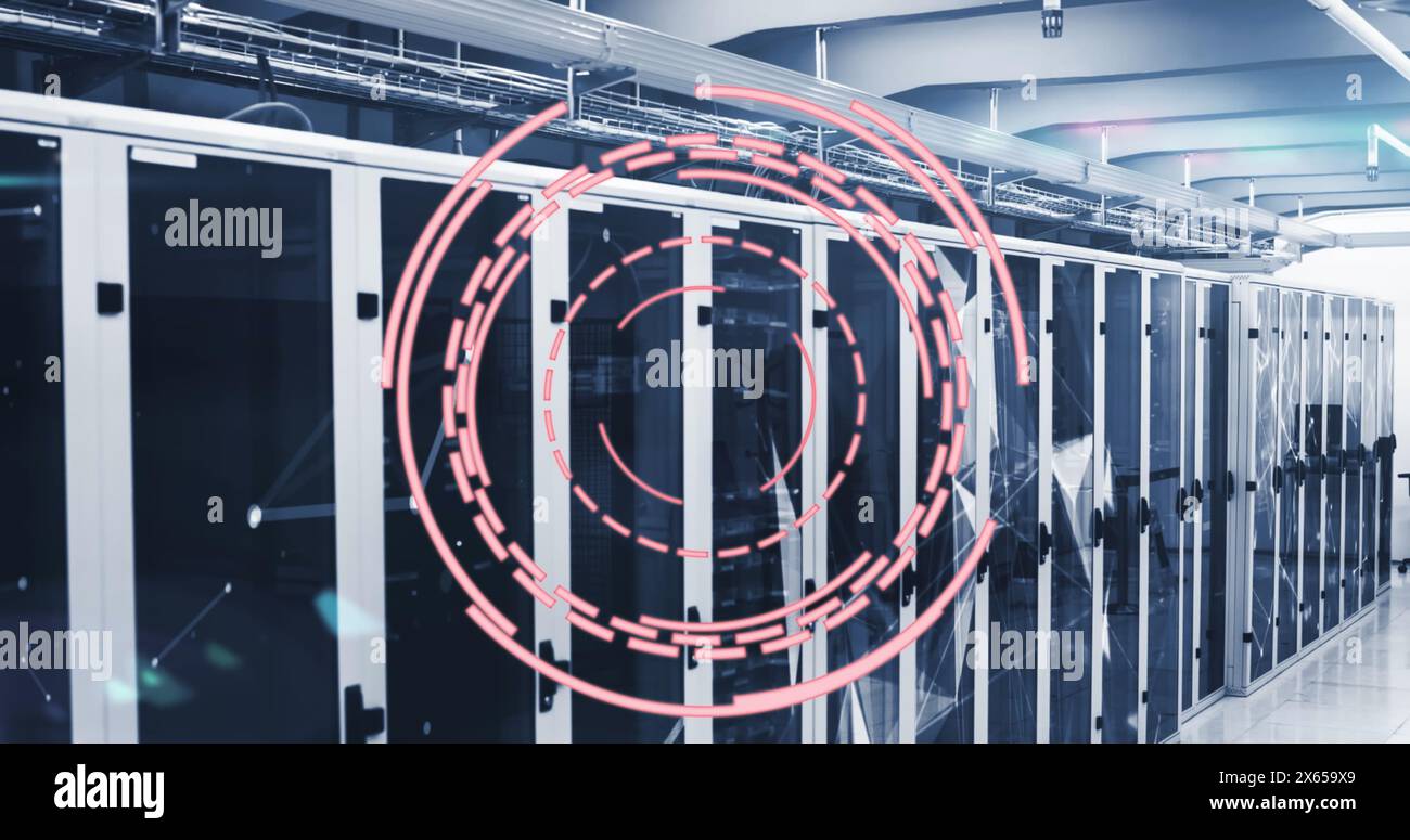 Image of loading circles and connected dots forming geometric shapes ...