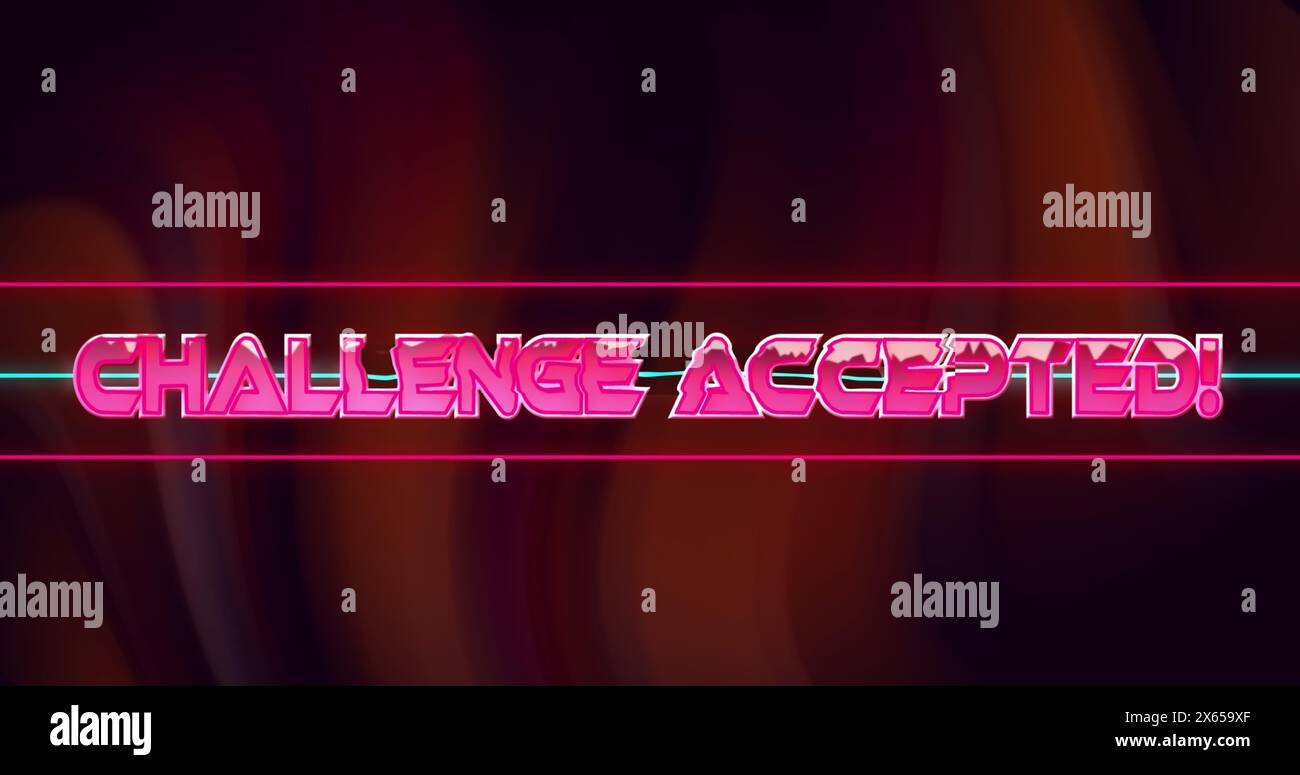 Animation challenge accepted text banner hi-res stock photography and ...
