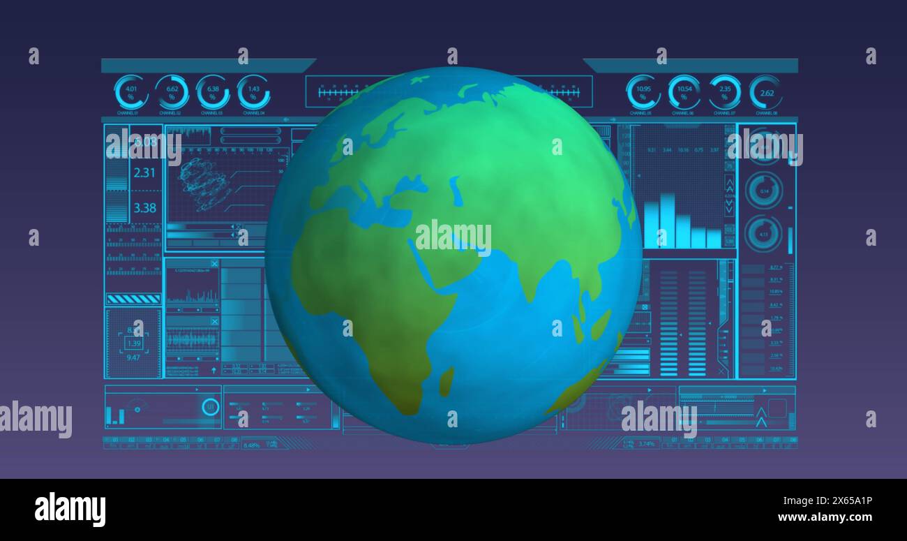 Animation digital interface showing globe hi-res stock photography and ... Animation digital interface showing globe hi-res stock photography and ...