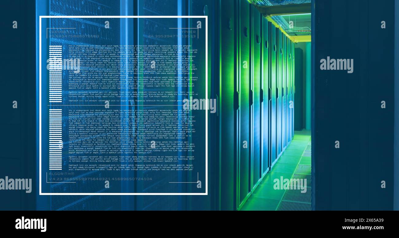 Image of loading bars and computer language over data server room Stock Photo - Alamy