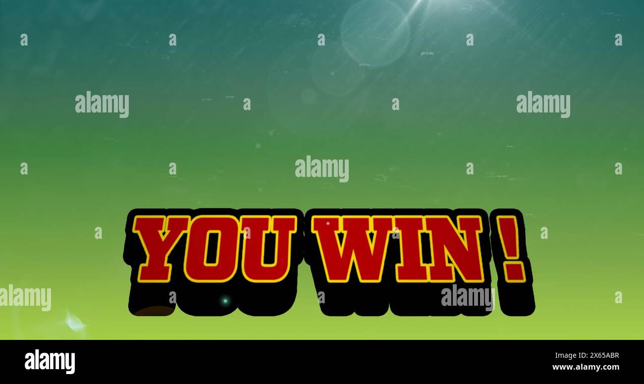You win text banner over mathematical equations floating against green ...