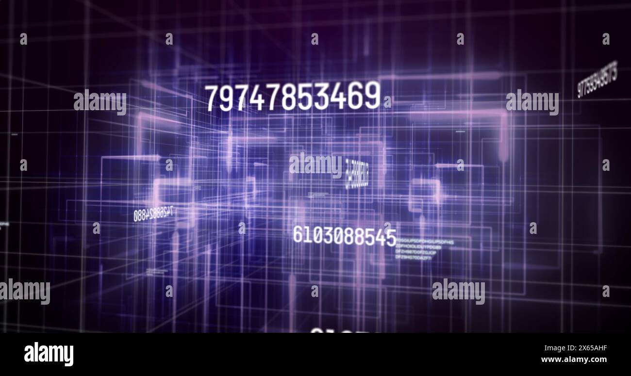Animation changing numbers purple light hi-res stock photography and ...