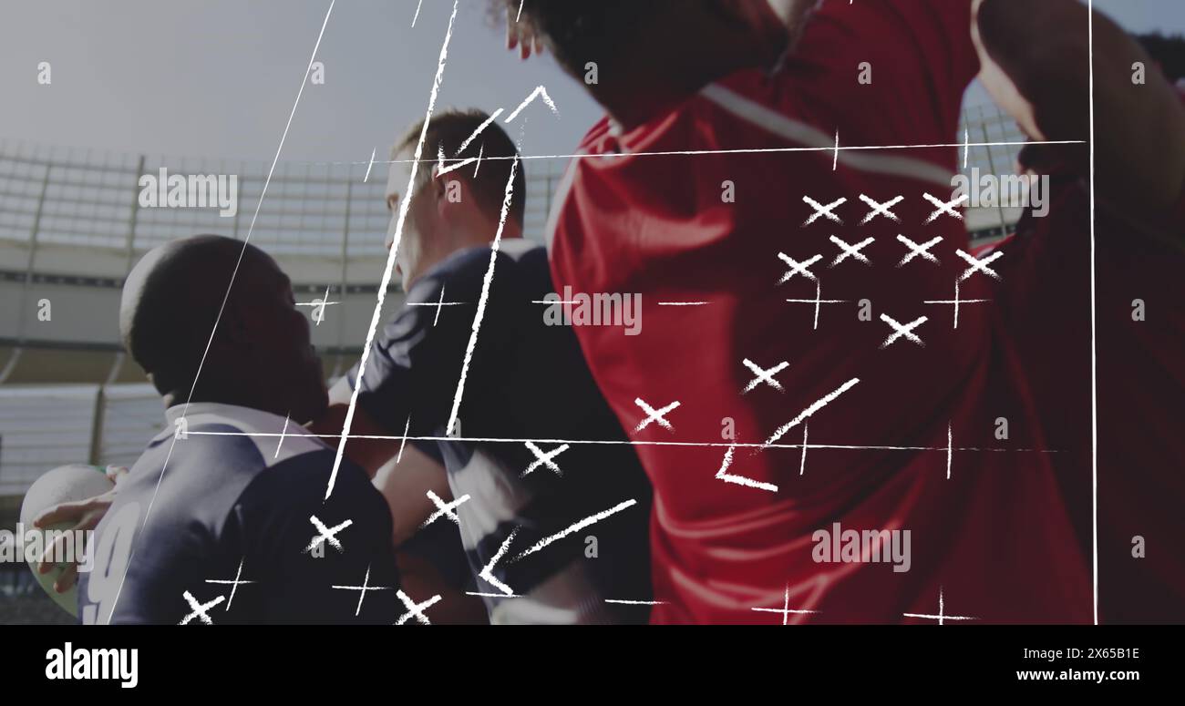 Soccer strategy animation over players hi-res stock photography and ...