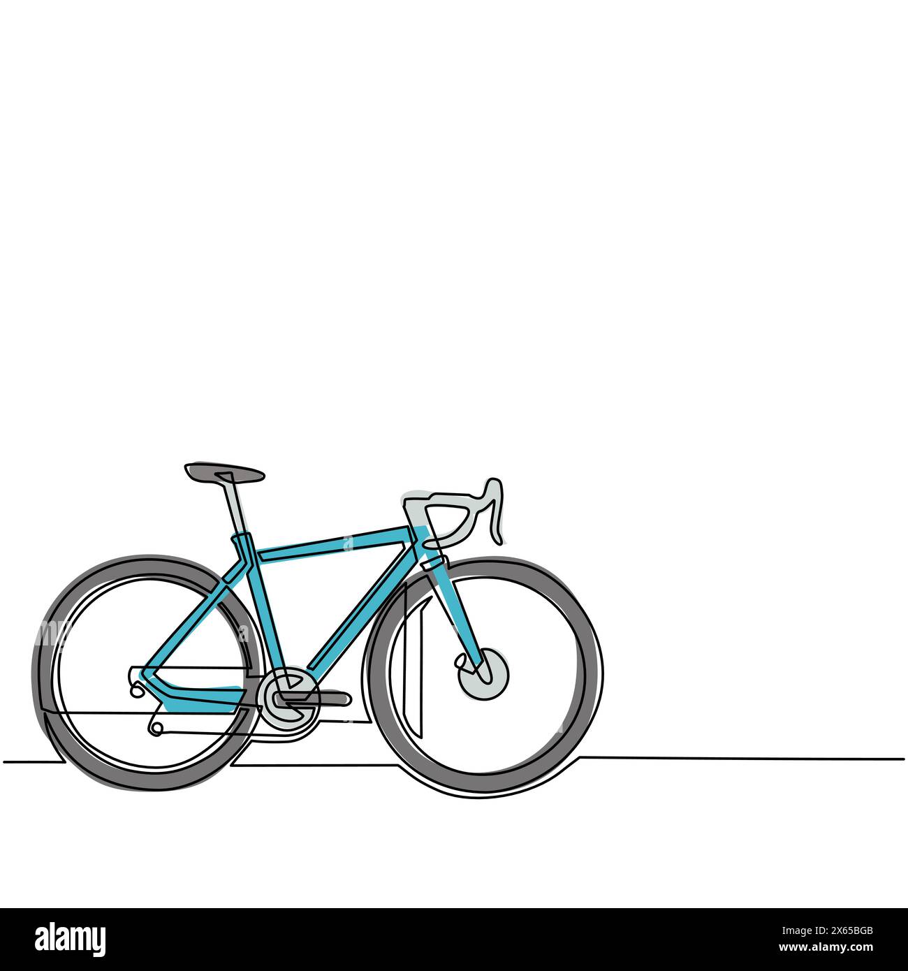 Single continuous line drawing road bicycle. Eco friendly vehicle ...