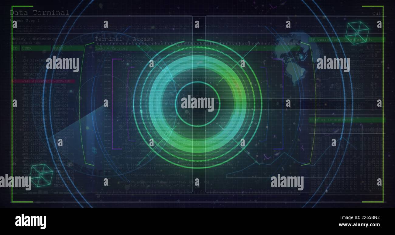 Image of rotating safe lock with graphs and data processing on graphs ...