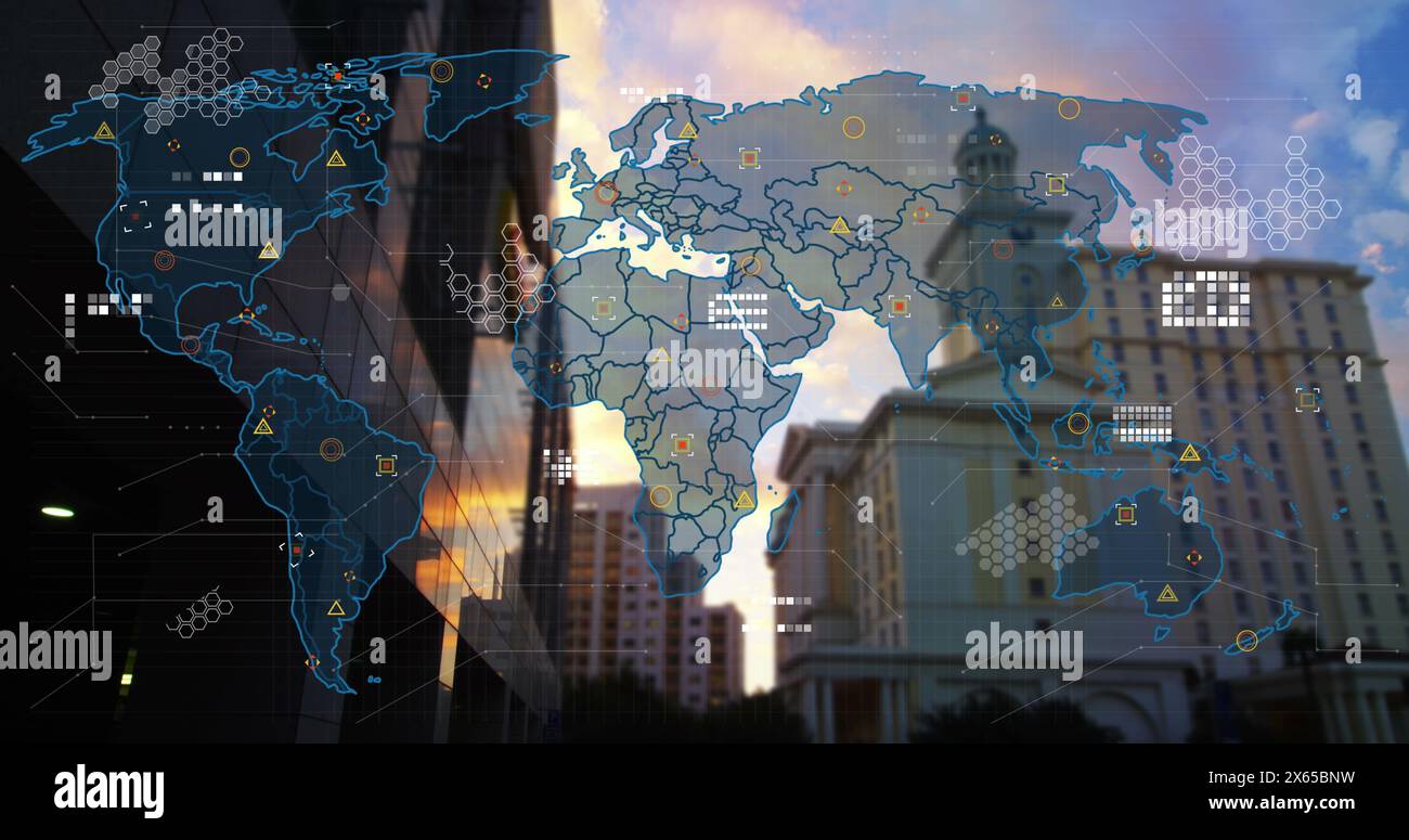 Animation futuristic digital interface city hi-res stock photography ...