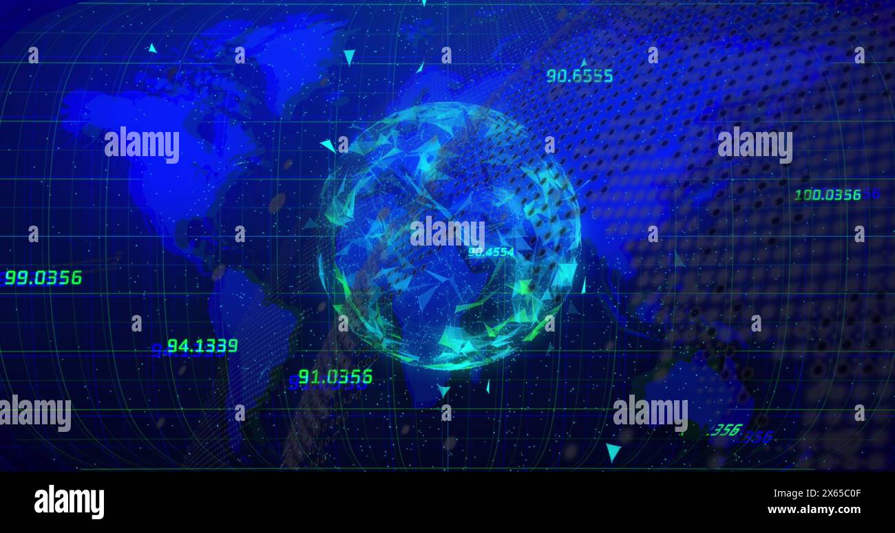 Animation blue world map numbers hi-res stock photography and images ...