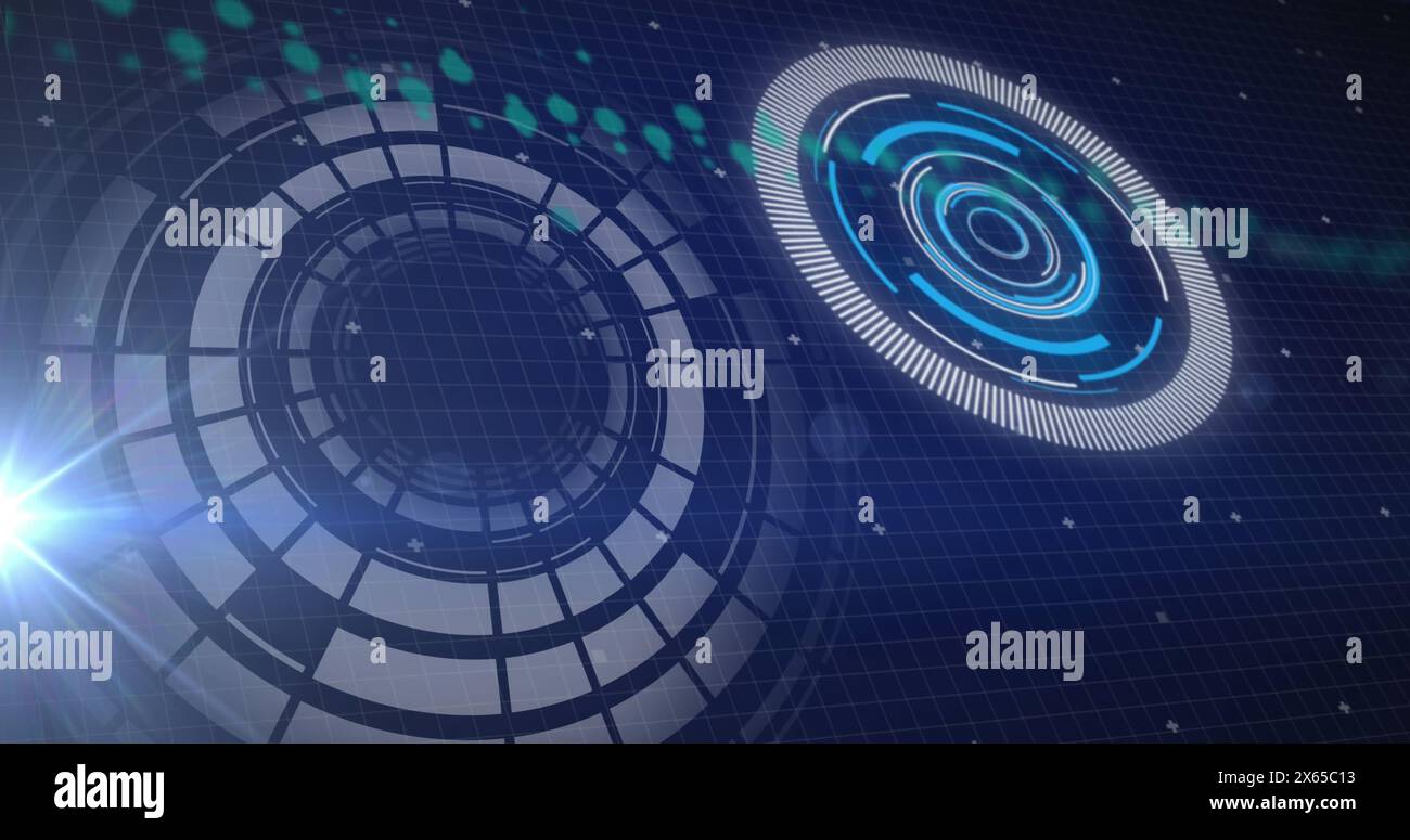 Animation diverse data processing circles hi-res stock photography and ...