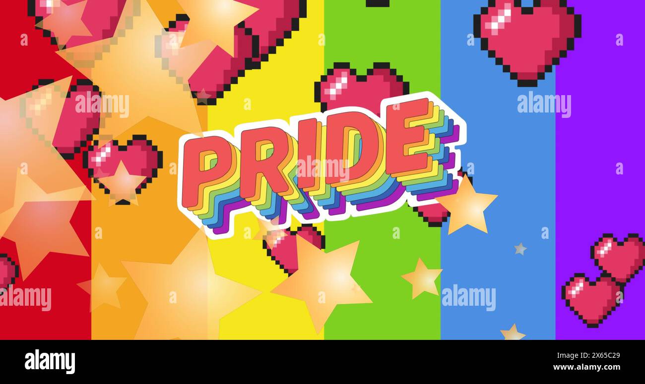 Image of level up text over colorful graphics and shapes Stock Photo ...