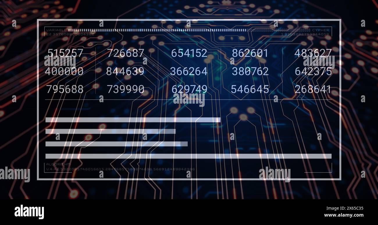 Image of data processing and processor socket over server room Stock ...