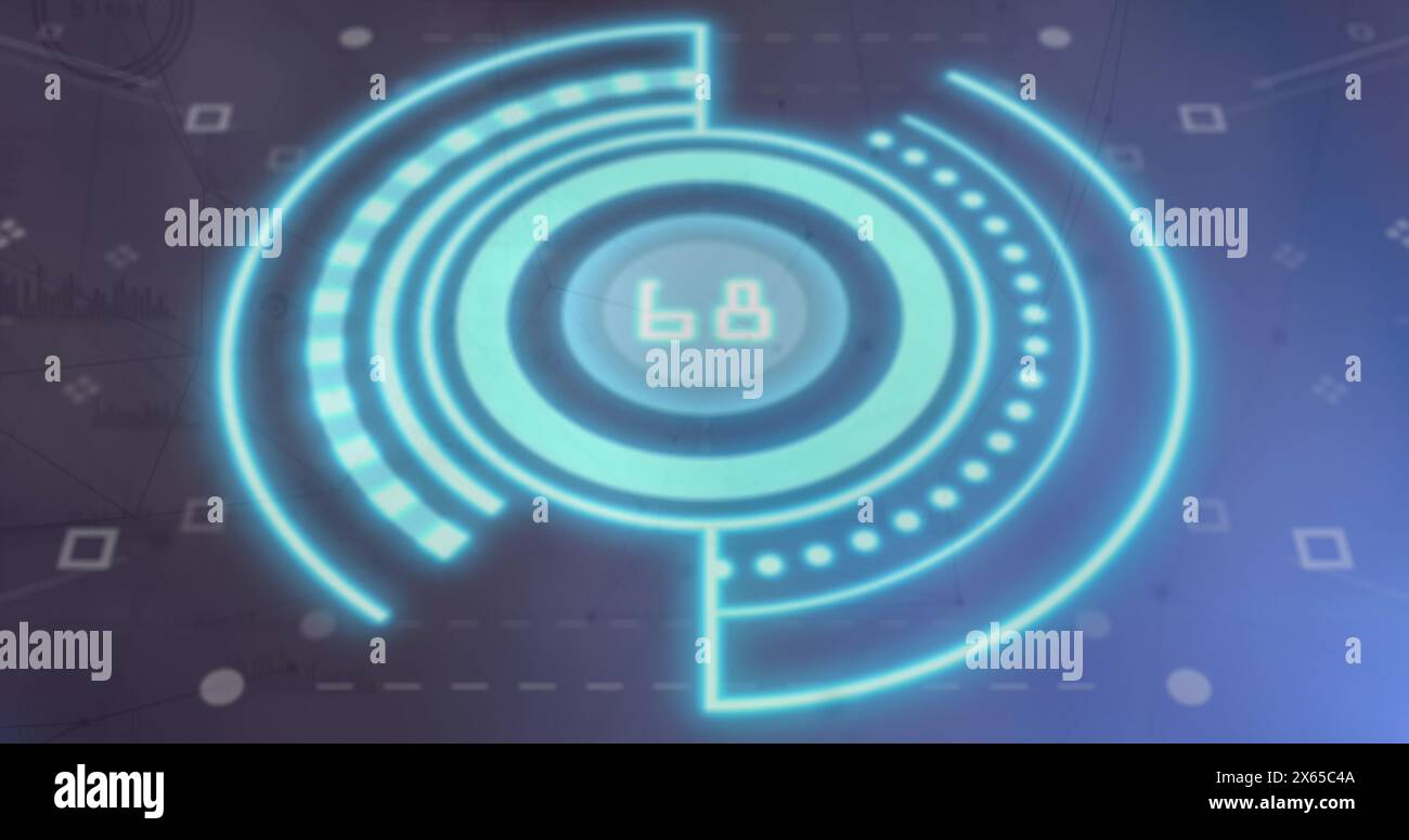 Image Of Data Processing And Shapes Scope Scanning On Scientific And Computer Circuit Board