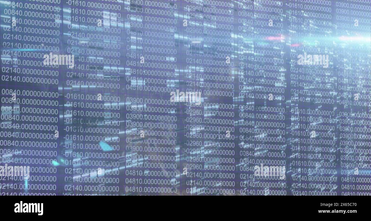 Image of graphical padlock, camera and gps icons in circle over changing binary codes Stock ...