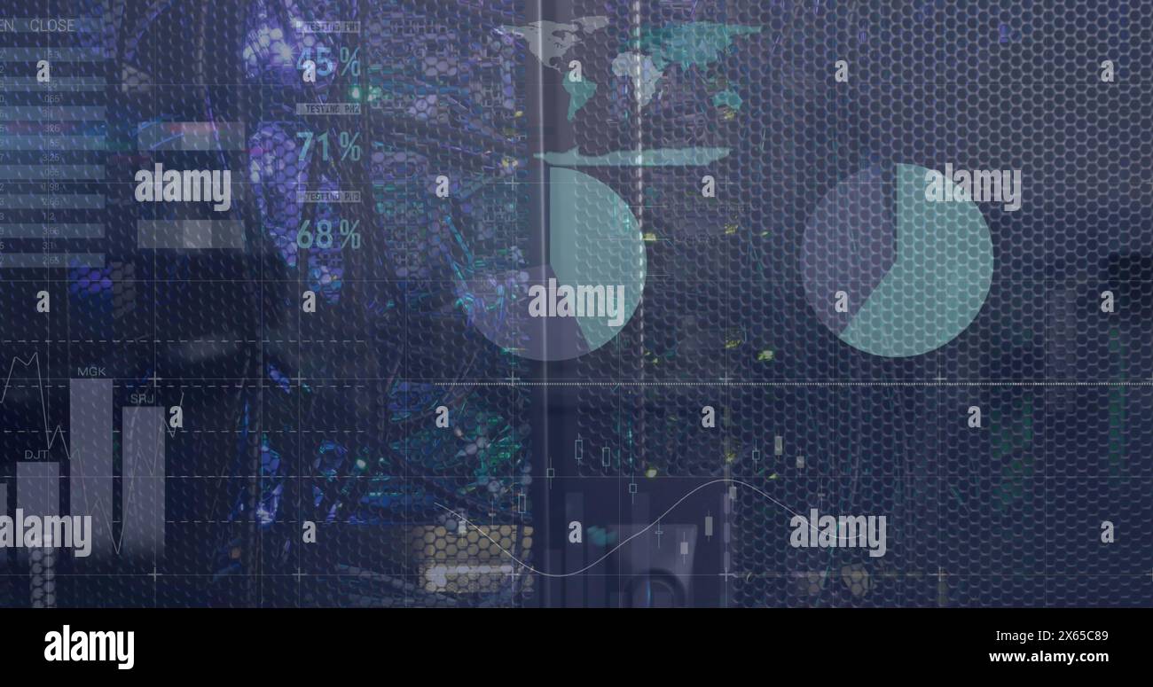 Image of data processing with statistics and computer servers Stock ...