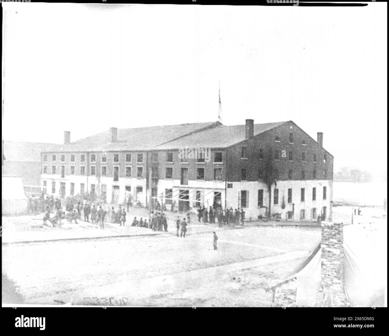 Richmond, Va. Front and side view of Libby Prison, Civil War ...