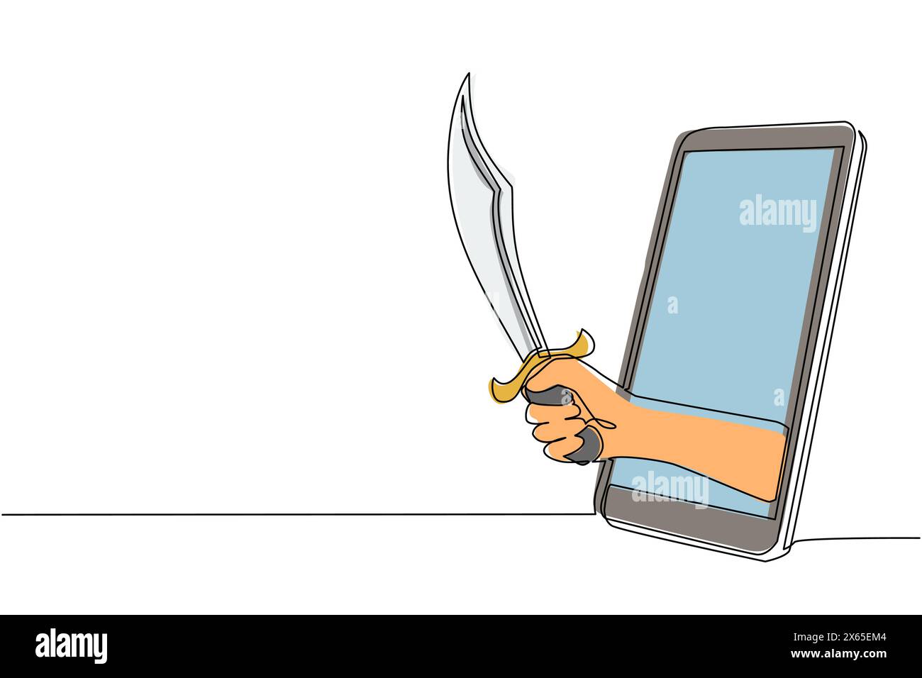 Phone drawing on wooden Stock Vector Images - Alamy