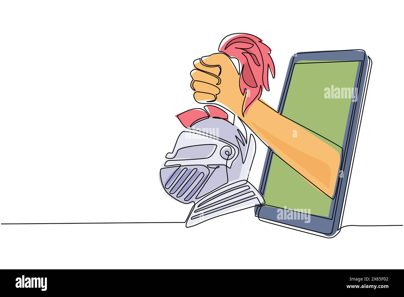 Old hand holding phone isolated Stock Vector Images - Alamy