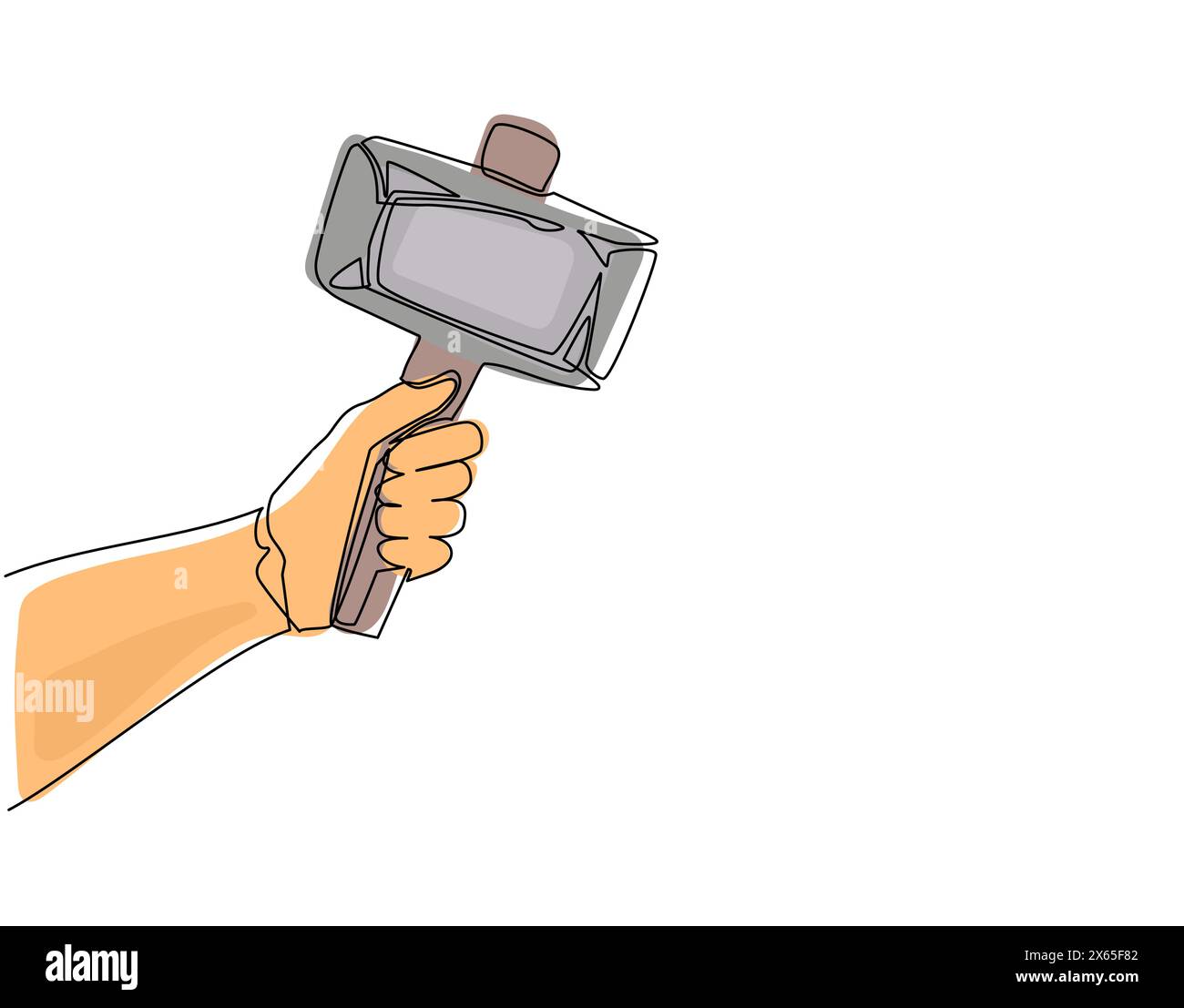 Man holding working tool Stock Vector Images - Alamy