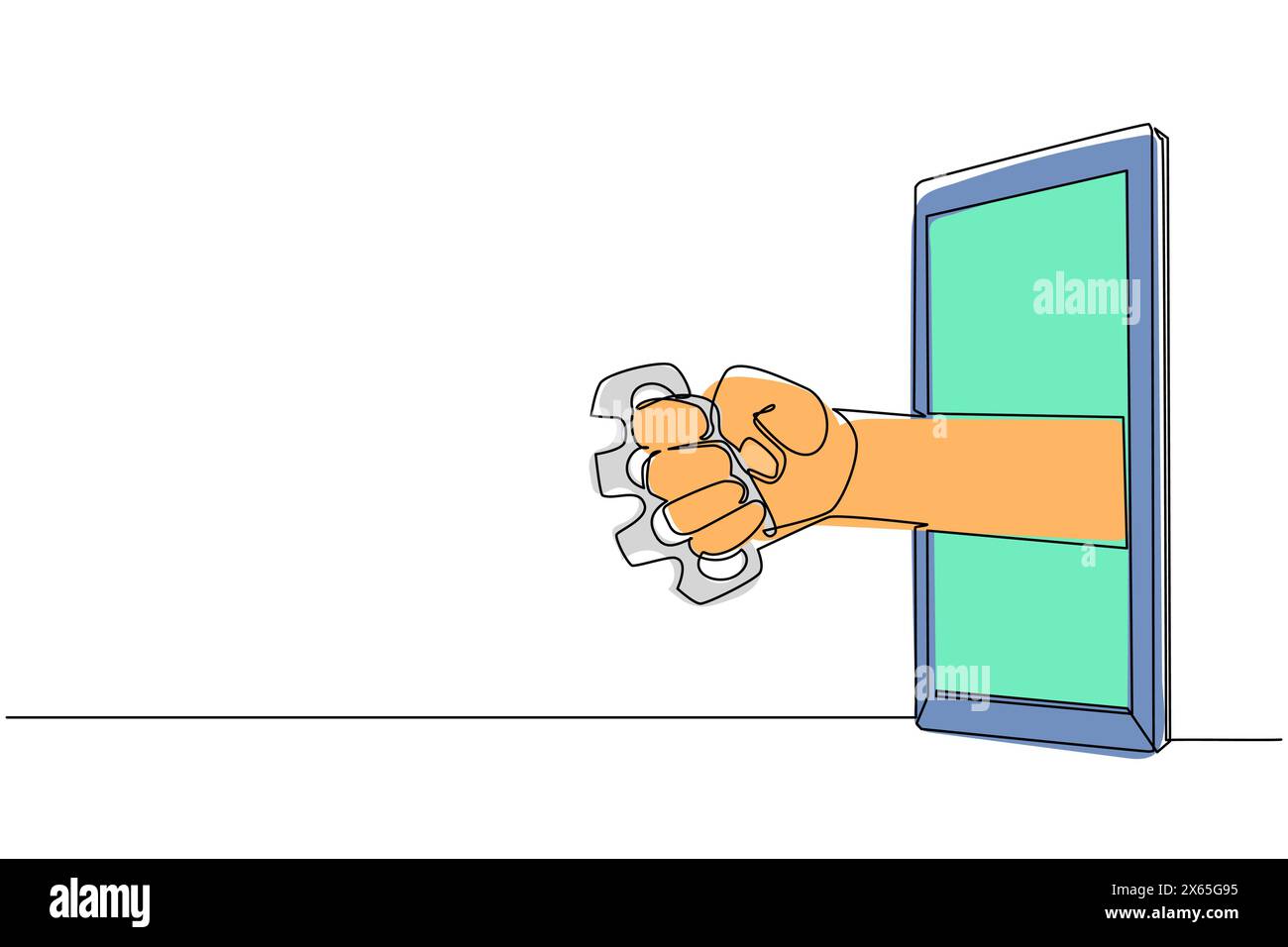 Continuous line boxer single hi-res stock photography and images - Alamy