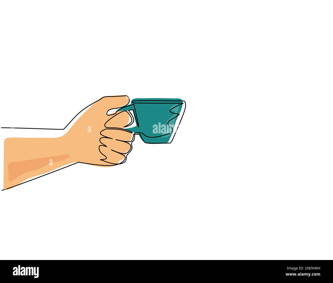 Enjoying cup of tea Stock Vector Images - Alamy