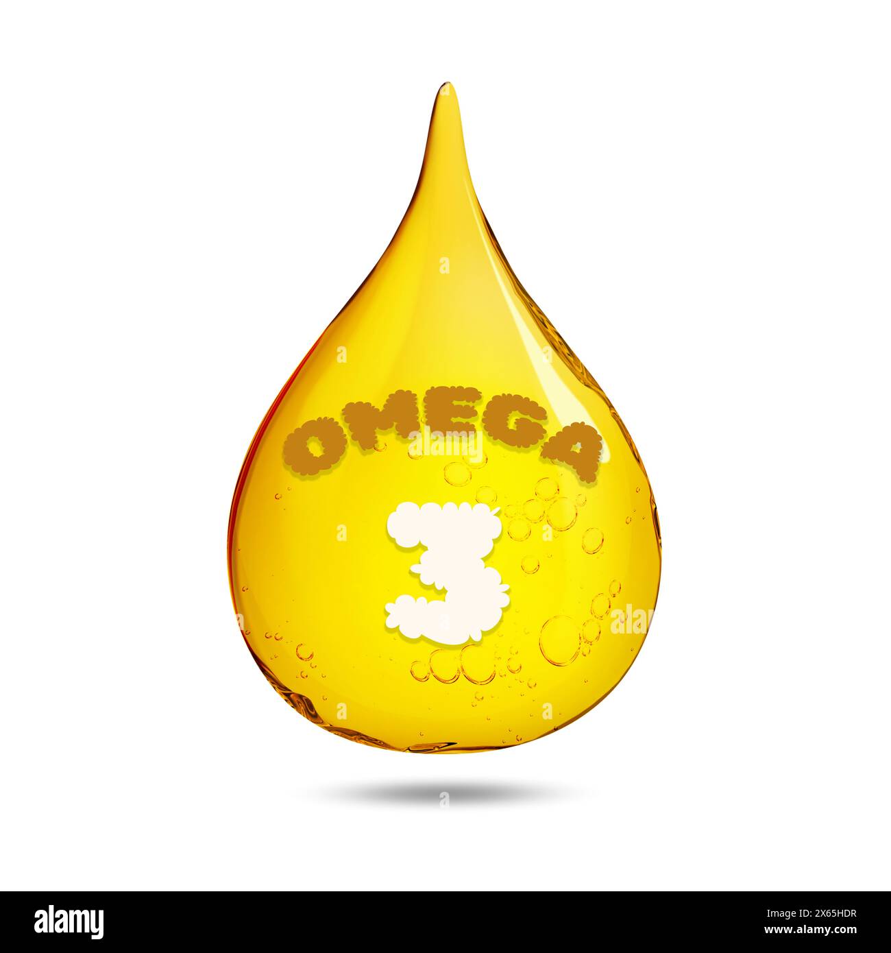 Golden Omega 3 oil drop isolated on white Stock Photo - Alamy