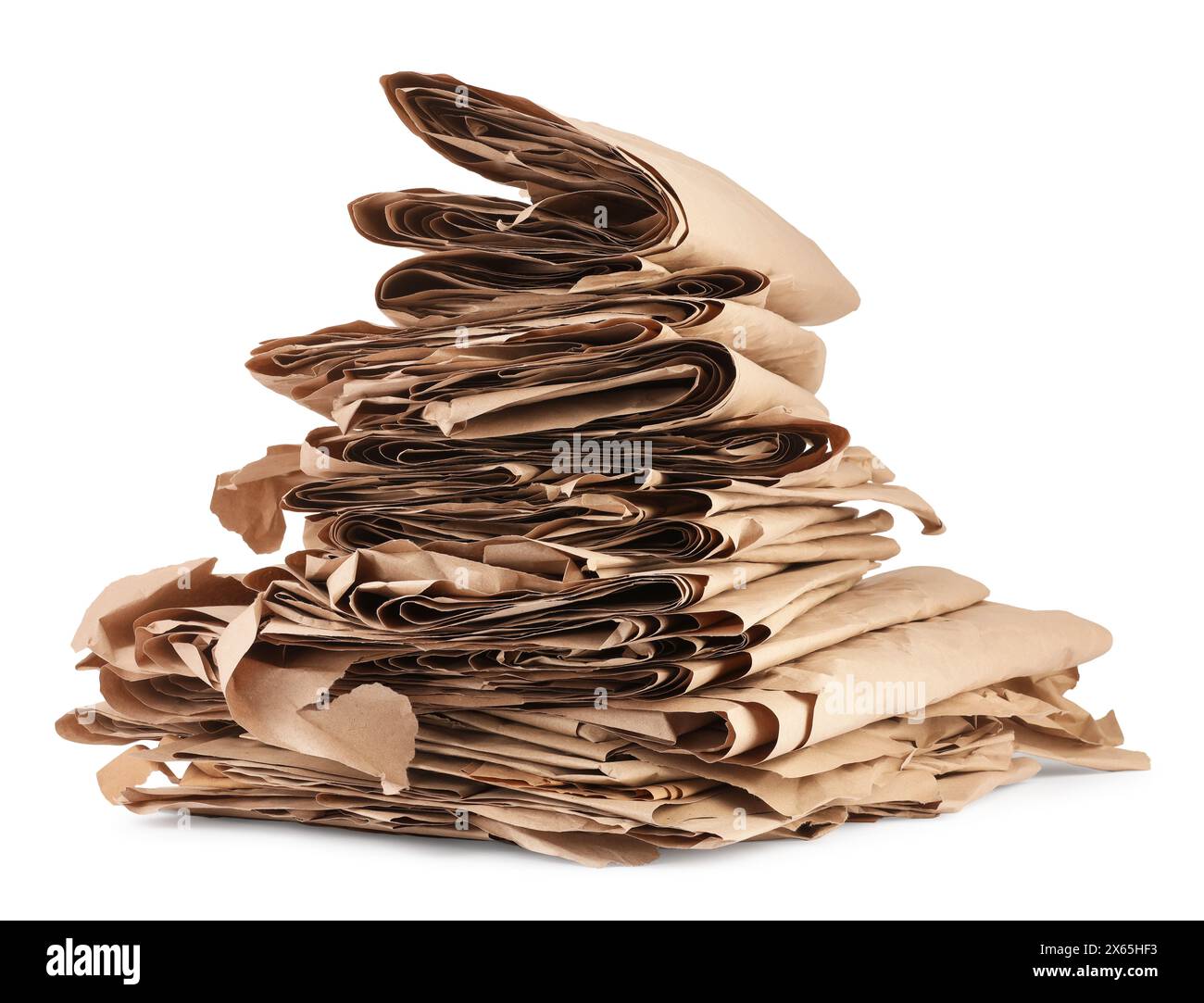 Stack of waste paper isolated on white Stock Photo - Alamy