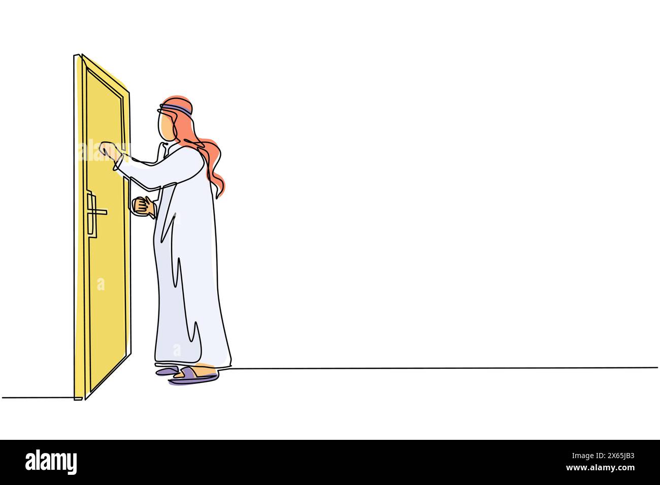 Businessman knocking at door Stock Vector Images - Alamy