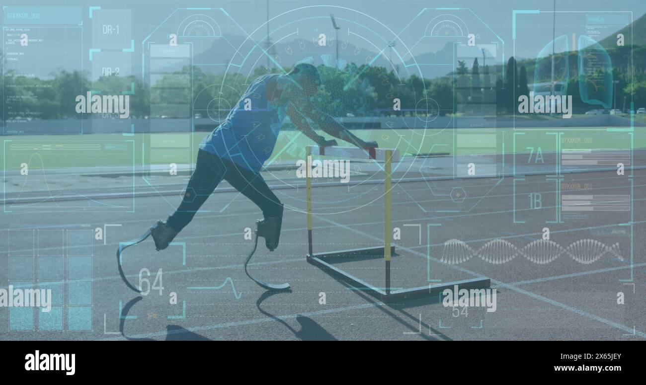 Interface with data processing against african american male athlete ...