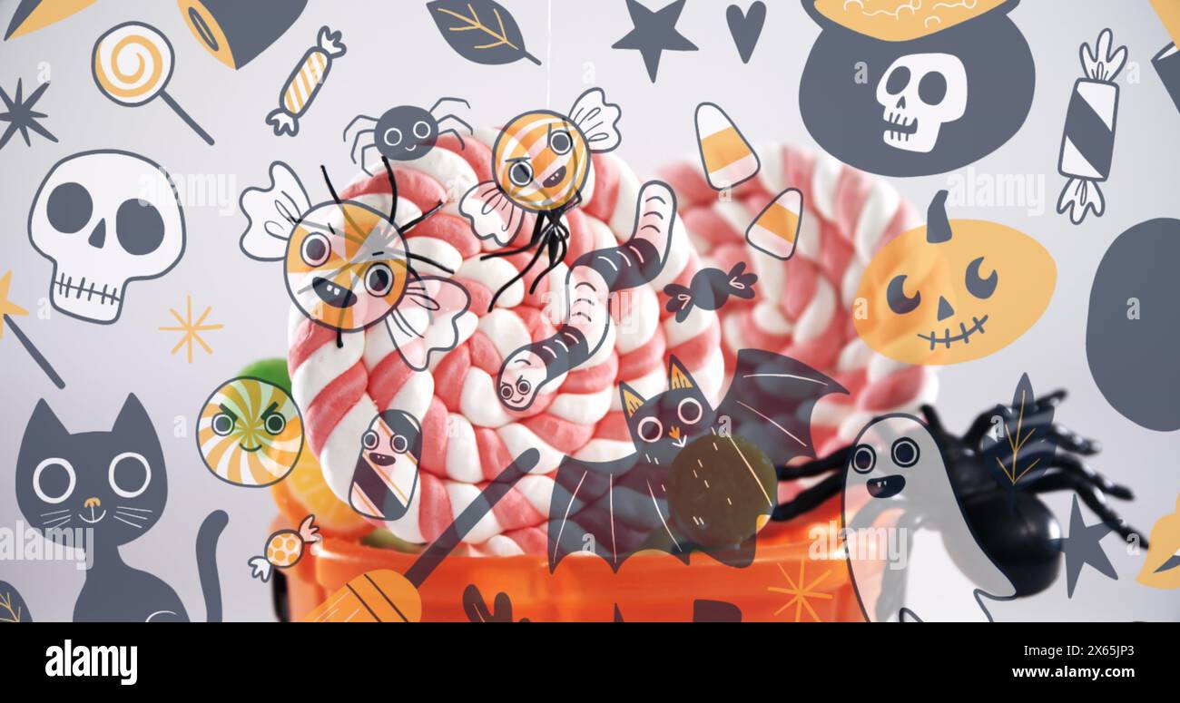 Christmas animation festive icons over hi-res stock photography and ...