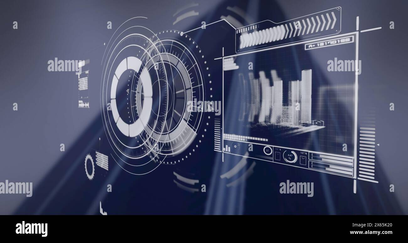 Image of moving screens over room worker Stock Photo - Alamy