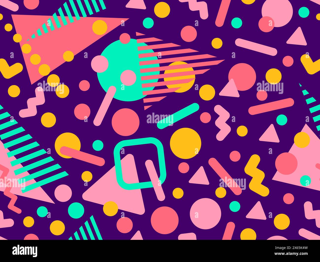 Memphis seamless pattern with geometric shapes in 80s and 90s style ...