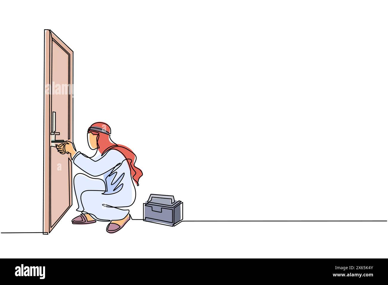 One man installation Stock Vector Images - Alamy