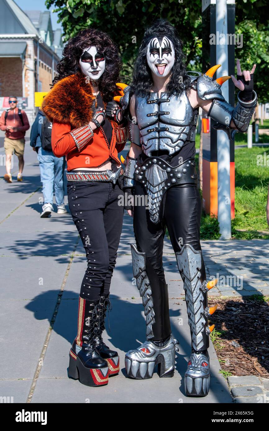 A pair of Kiss Cosplayers at Comic Con Brussels 2024. Cosplay ...