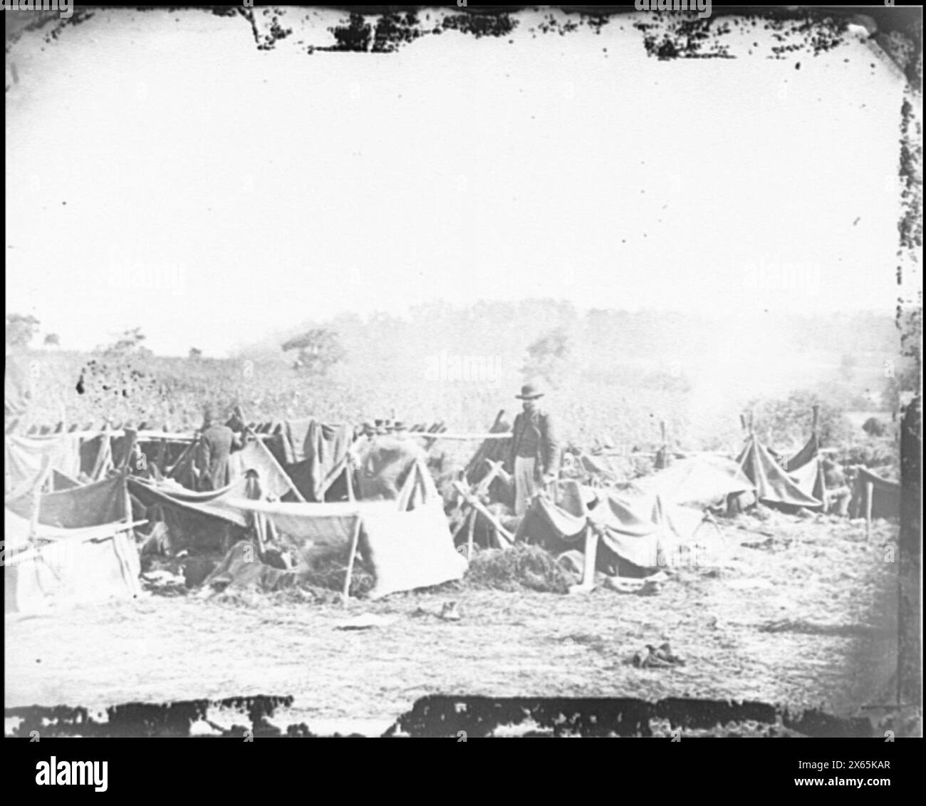 Keedysville, Md., vicinity. Confederate wounded at Smith's Barn, with ...