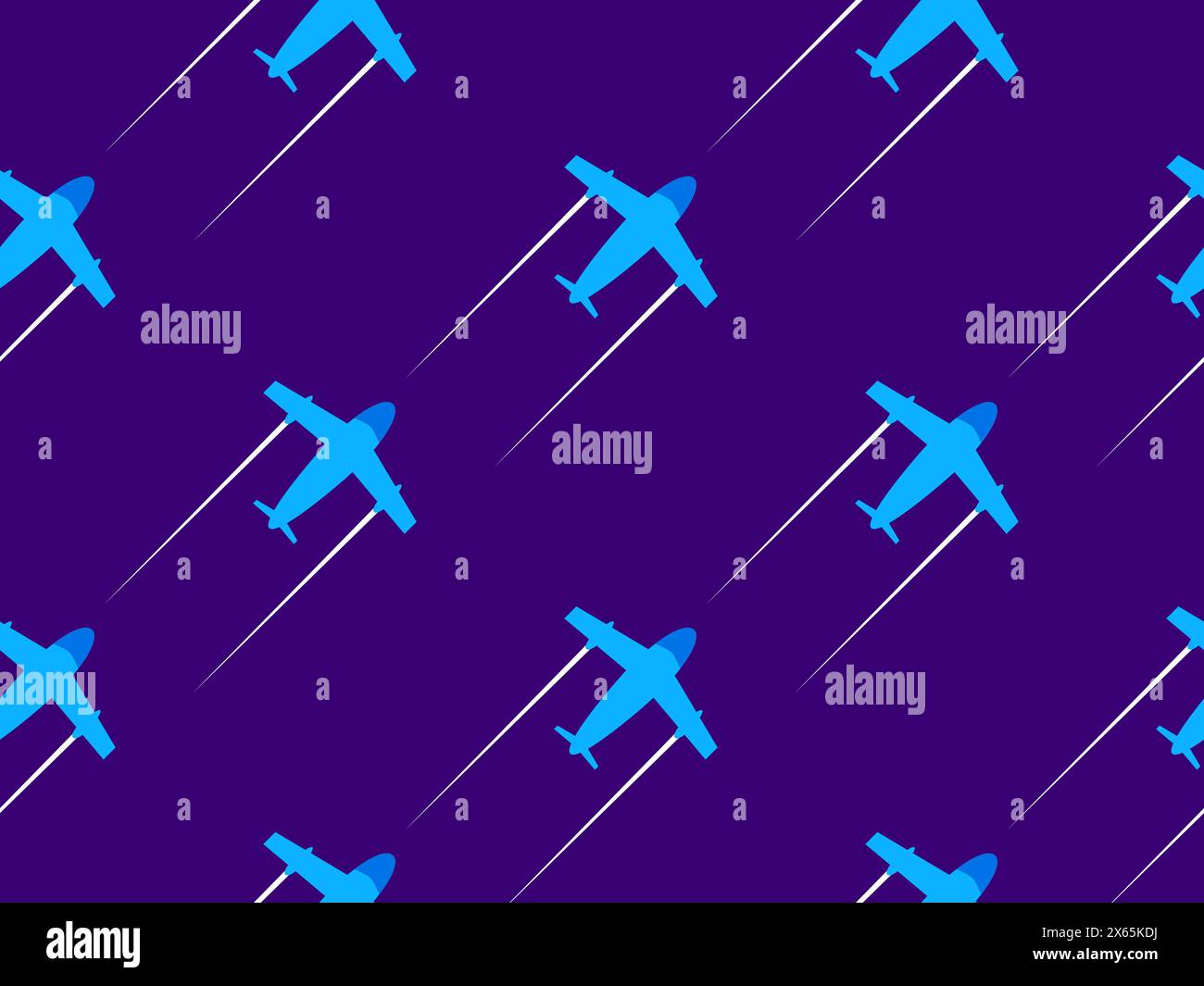 Seamless pattern with airplanes in flat style. View of airplanes from ...