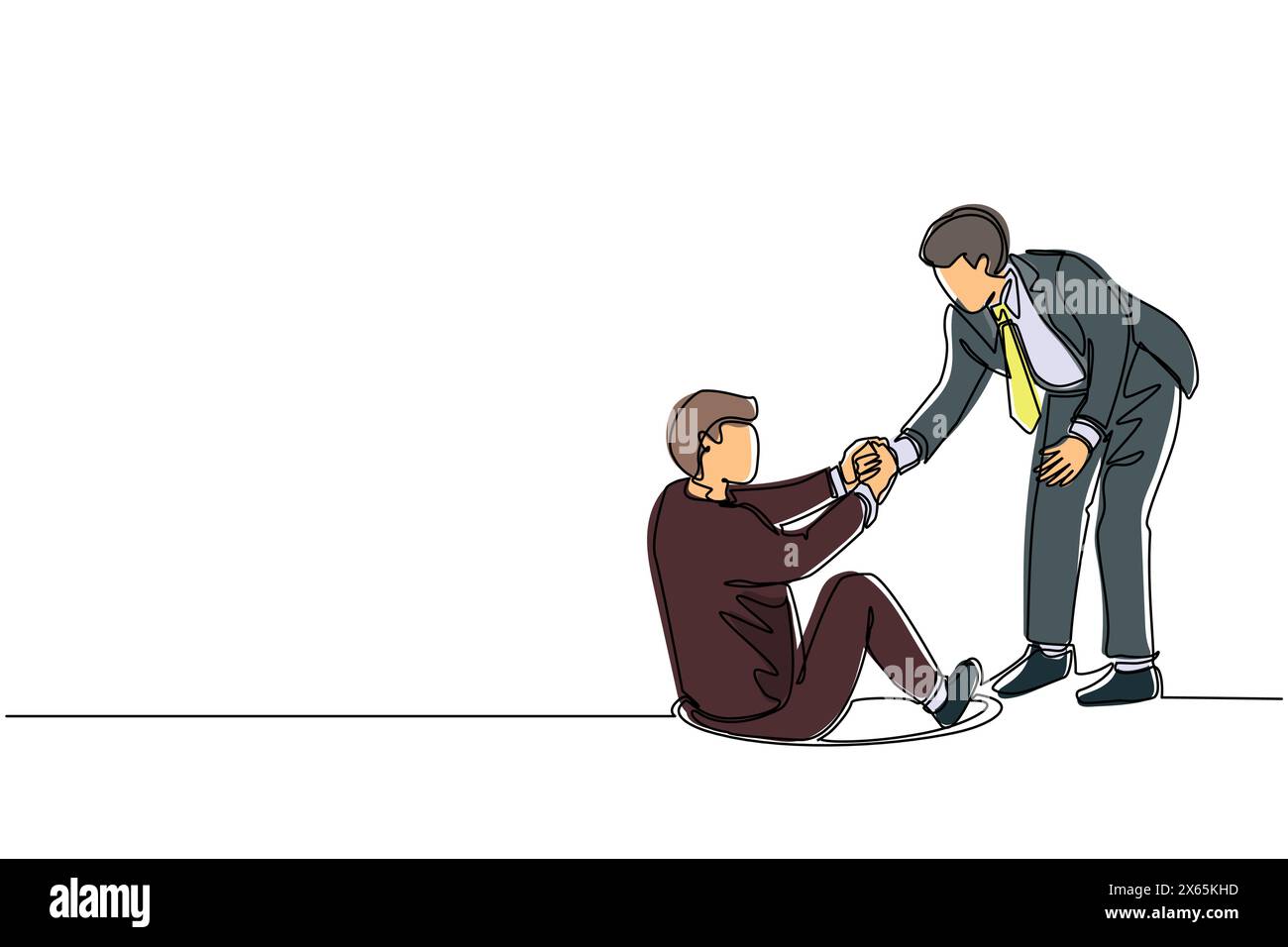 One man helping another man Stock Vector Images - Alamy