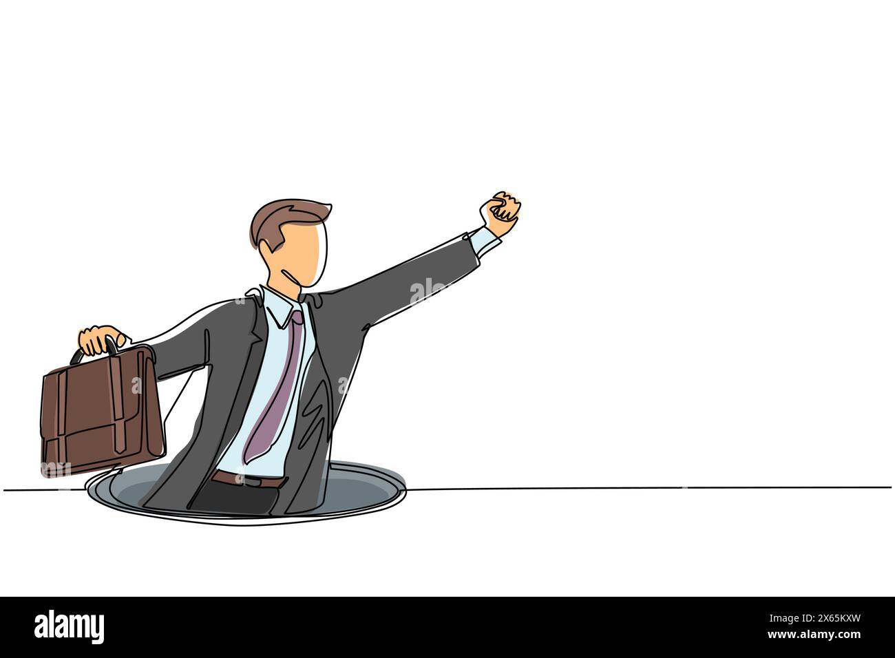 Man coming out manhole Stock Vector Images - Alamy