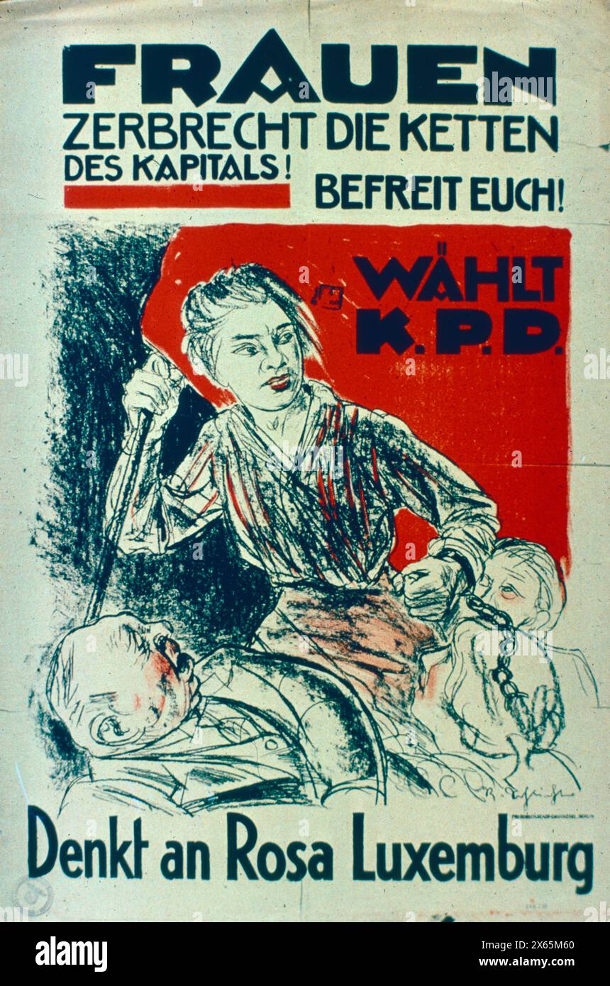 German Communist Party election propaganda poster, Germany 1924 Stock ...